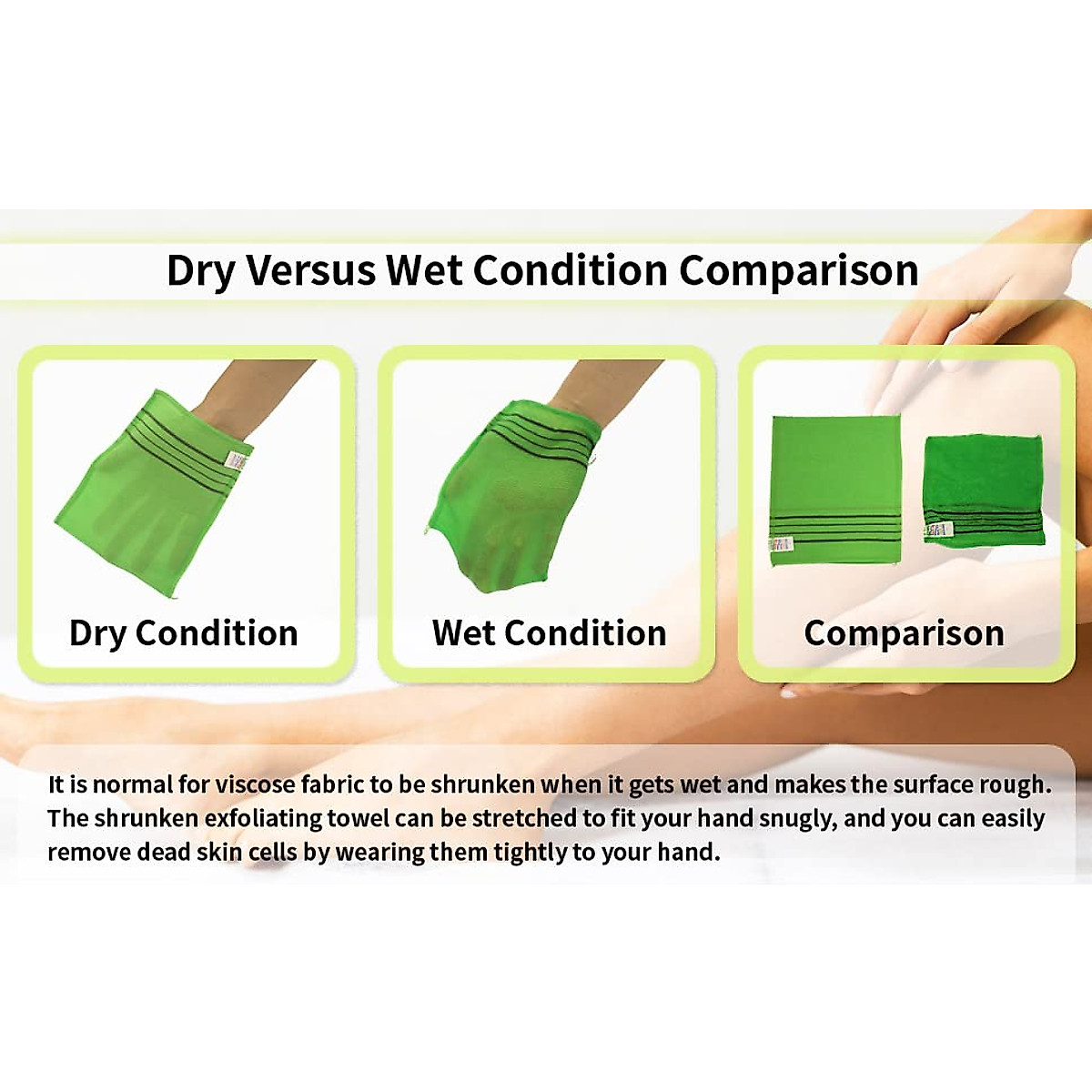 Korean Bath Exfoliating Washcloth Body Scrub Towel 8 Pcs - Red 4 Green 4 Small Size GOLDSANGSA