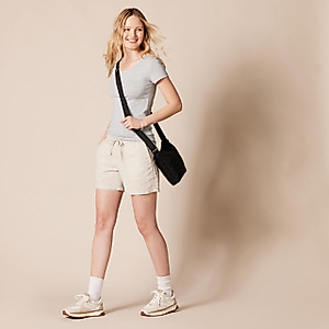 Amazon Essentials Women's Slim-Fit Cap-Sleeve Scoop Neck T-Shirt, Pack of 2, Charcoal Heather/Light Grey Heather, Small