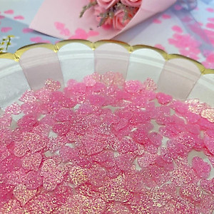 2500pcs Love Heart Shaped Glitter Confetti for Valentine's Day, Anniversary, Birthday, Wedding, Bridal Shower & Baby Shower Parties Decorations (Red)