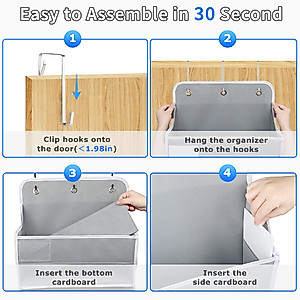 Over The Door Organizer Storage, 44lbs Weight Capacity Hanging Door Organizer, Behind Door Organizer with 5 Large Pockets 10 Mesh Side Pockets 5 PVC Pouches for Nursery Bathroom Bedroom Pantry