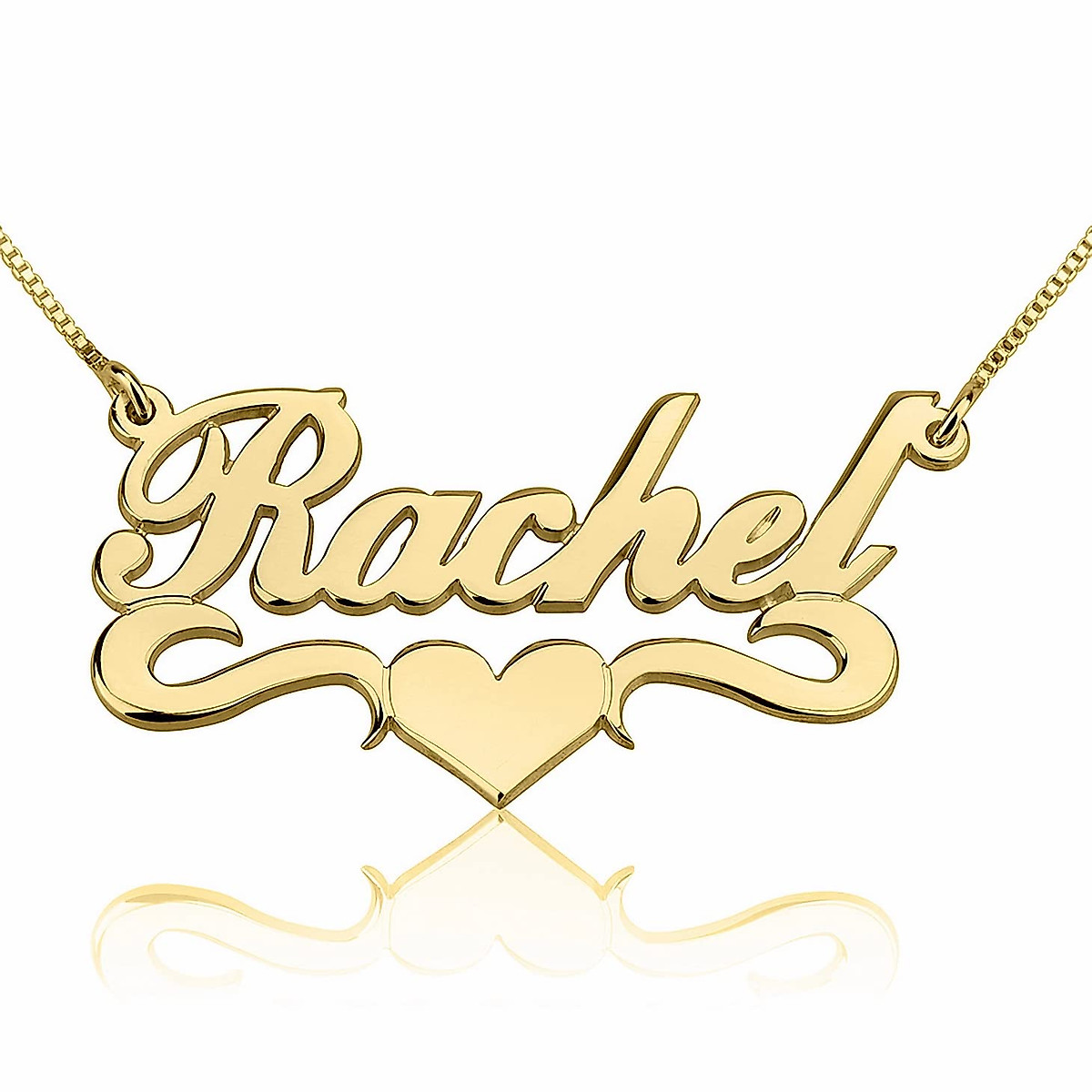 RESVIVI Personalized Name Necklace Custom 18K Gold Plated Nameplate Necklace Customized Jewelry Gift for Women