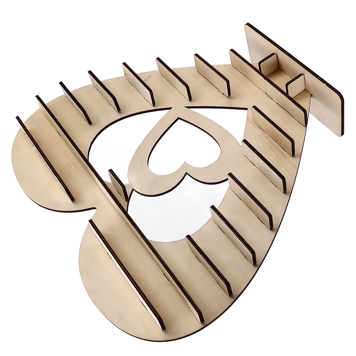 Wooden Chocolate Stand, Easy Assembly Cupcake Holder Eco Friendly Heart Shaped for Party for Wedding