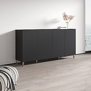 Pafos 4D 75'' Sideboard, Black