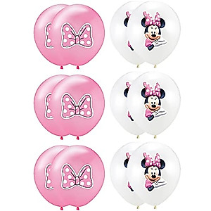18pcs Minnie Mickey Mouse Birthday Party Balloons, Minnie Mickey Mouse Party Balloons Kids Party Supplies Decorations Favors (Balloons 18pcs)