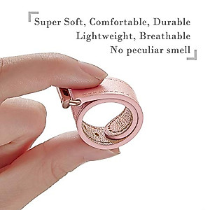 MNBVCXZ Compatible with Apple Watch Band 38mm 40mm 41mm 42mm 44mm 45mm 49mm Women Men Girls Boys Genuine Leather Replacement Strap for iWatch Series 8 7 6 5 4 3 2 1 iWatch Ultra SE (Pink Sand/Rose gold)