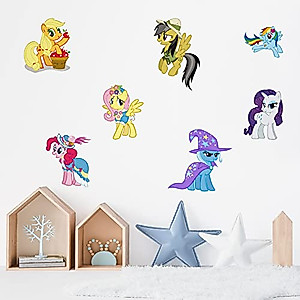 Kids Room Cartoon Pony Wall Decal Peel and Stick Baby Nursery Wall Sticker for Girls Bedroom Daycare Baby Girls Cute Pony Wall Decor