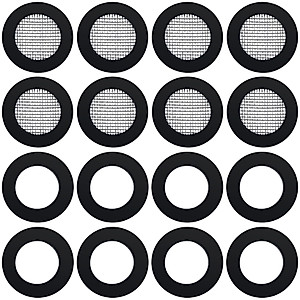 PAGOW 10pcs 1/2" Shower Head Screen Filter Gasket + 10pcs Rubber Washer, Stainless Steel Seal O Ring Hose Net 40 Mesh for 1/2" Fixed and Handheld Shower Head Hose, Water Faucet, Garden Hose (20pcs)