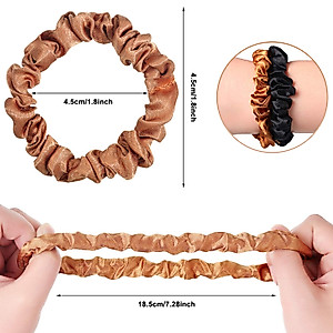 WILLBOND 48 Pieces Neutral Satin Hair Ties Scrunchies Bulk Multicolor Elastic Silk Hair Bands Accessories Ponytail Holders for Women(Neutros)