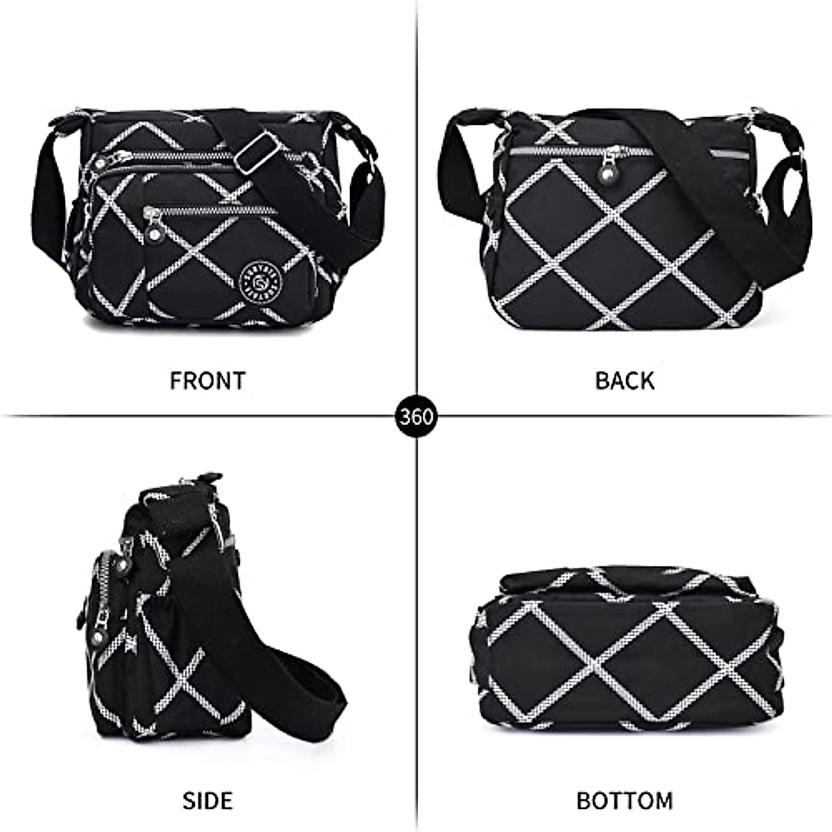 LassZone Womens Tote Bag Ladies Purse Satchel Shoulder Bags Roomy Hobo Handbags Lightweight Nylon Crossbody Bag for Women