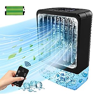 Portable Air Conditioners AC - Mini Air Conditioner, Personal Air Conditioner, 4000mAh Battery for Camping, Car, with Remote Control Night Light & Timing