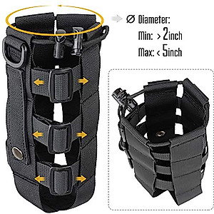 WYNEX Tactical Water Bottle Pouch of Weave Design, MOLLE Bottle Holder Kettle Pouches Hydration Carrier Bag, Adjustable H20 Bottle Holster Waist Pack for Hydro Flask, Nalgene, Contigo Bottle