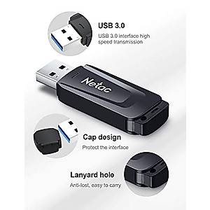 Netac 256GB Thumb Drive, 256GB Flash Drive 3.0 USB Sticks Jump Drive, Read Speeds up to 90MB/s