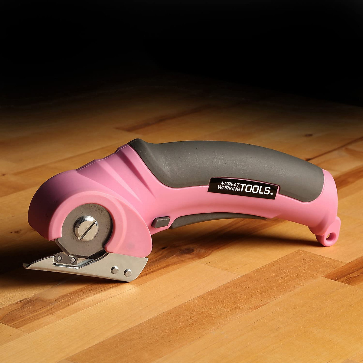 GREAT WORKING TOOLS Electric Scissors Cordless Electric Scissors for Cutting Fabric, Cardboard, Plastic, Electric Rotary Cutter, Pink