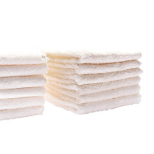 Kyapoo Baby Washcloths 12 Pack 12x12 Inches Microfiber Coral Fleece Extra Absorbent and Soft for Newborns, Infants and Toddlers-White