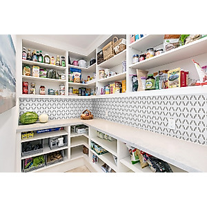 GloryTik 17.3" x 78.7"Gray and White Contact Paper Self Adhesive Removable Shelf Liner Peel and Stick Embossing Shelf Liners for Kitchen Cabinets Drawer