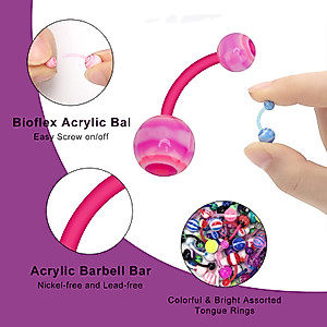 CrazyPiercing Assorted Lot of 100PCS Banana Piercing 14G Belly Button Rings Piercing Jewelry