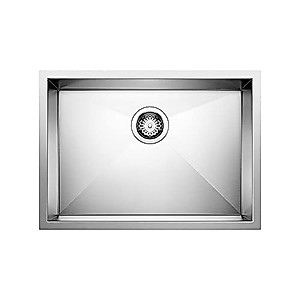 BLANCO Single Bowl 442079 QUATRUS R0 Medium ADA Undermount Kitchen Sink, Satin