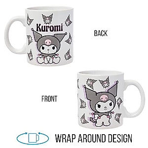 Silver Buffalo Sanrio Hello Kitty and Friends Kuromi Poses Ceramic Mug, 20 Ounces