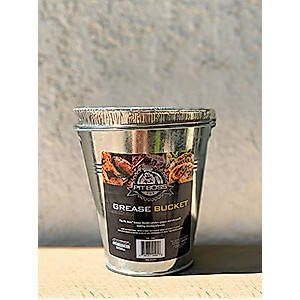 (15 Pack) Grease Bucket Liner Compatible with Pit Boss Grills 67292 Foil, Oklahoma Joe's 9518545P06, Rec Tec Large Bucket & Other Grill Bucket Accessories l 6.3” x 6.0” l Disposable Aluminum