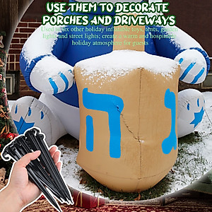 16 Sets Canopy Stakes with Nylon Ropes and Hook Tent Plastic Beach Tent Pegs Heavy Duty Tent Ground Anchor Stakes Outdoor Inflatables Stakes Tents Spikes for Garden Camping Lawn, 7 Inch