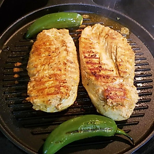 CUKOR Cast iron Grill Griddle, Grill Pan for Indoor Cooking, Stove Top Griddle for Grilling on gas grill, Round Grill Griddle for Induction Cooktop