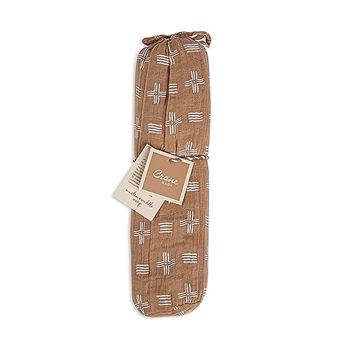 Crane Baby Soft Muslin Swaddle Blanket, Soft Swaddle Wrap for Boys and Girls, Copper Dash, 47" x 47"