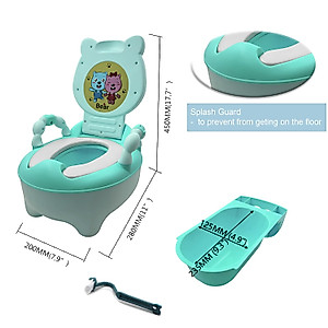 HTTMT- Baby Kids Green Bear Portable Potty Training Toilet Seat With Pad Toddler Lovely Toilet Comfortable Soft Seat Stool Chair [P/N: ET-BABY003-GREEN]