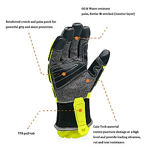 Intra-FIT Rescue 79314 Extrication Gloves Impact, Tear/abrasion/Puncture/Cut Protection, Super Dexterity 5 EN 388: 2016 3X44EP,Size L