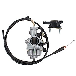 MOTOKU Carburetor and Throttle Cable and Intake Carburetor Boot for Honda Recon 250 TRX250 1997-2014