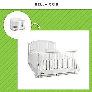 Full-Size Conversion Kit Bed Rails for Dolce Babi Cribs | Multiple Finishes Available (Snow White)