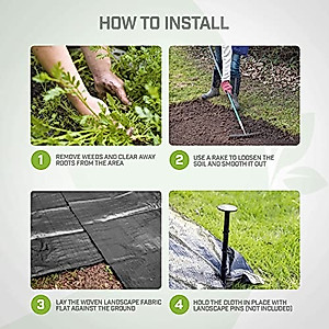 3FT X 50 FT Weed Barrier Landscape Fabric Heavy Duty - Woven Weed Fabric for Gardening - Weed Barrier Fabric for Ground Cover - Weed Mat Garden Tarp to Prevent Weeds