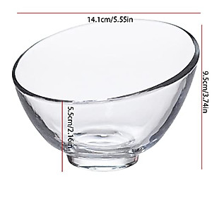 EERINESS Dinner Plates Soup Bowls Glass Bowl Salad Bowl Glass Bevel Bowl Seasoning Bowl Juice Cutlery Tableware Ramen Bowl (Size : M2pcs)