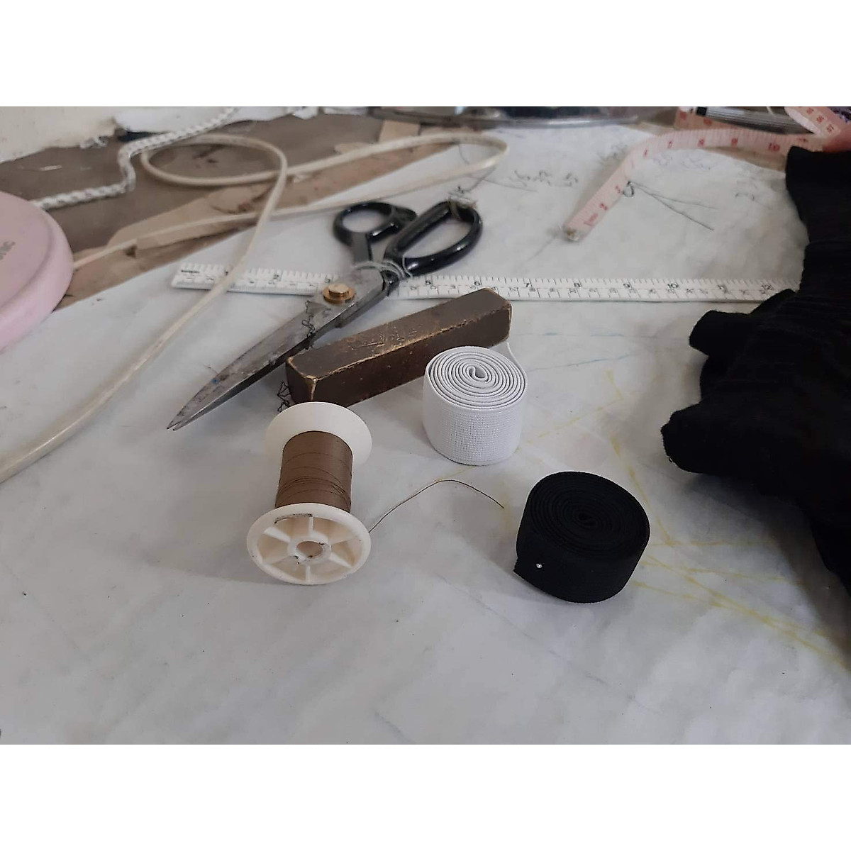 Mixed Size 3 Yards 1/2" 3/4" 1" White Flat Elastic Band Sewing Clothing Accessories Nylon Webbing Garment Trousers Costumes Craft DIY