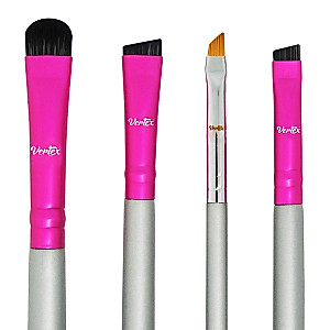 Eyebrow Brush Kit Thin Angled - Eye Brow Concealer Contour Brush to Shape and Conceal Eyes Duo Spoolie Brushes Firm Bristles Definer for Filling Pomade Gel | Defining Arches Winged Eyeliner Stencil