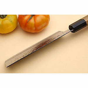 Yoshihiro VG10 46 Layers Hammered Damascus Nakiri Japanese Vegetable Knife 6.5'' (165mm) Ambrosia Handle