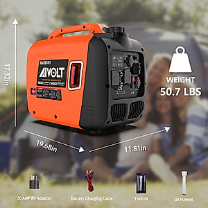 AIVOLT Inverter Generator 4300W Gas Powered Portable Generator Super Quiet Outdoor Generator RV Ready for Camping Tools and Home Use, EPA Compliant