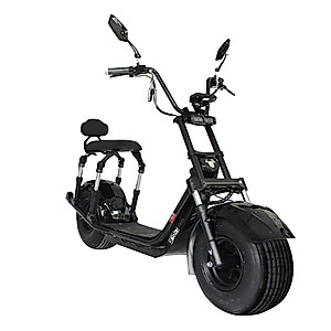 H4-Pro 2000W Electric Scooter Adult Citycoco 37.5mph One-Button Start Front and Rear Disc Brakes 60V 21.8Ah Removable Lithium Battery with Large Display