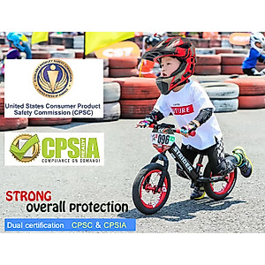 Natuway Toddler and Kids Full Face Helmet, Girl and Boy Full Face Helmet BMX Multi-Sport Detachable Downhill Mountain Helmet