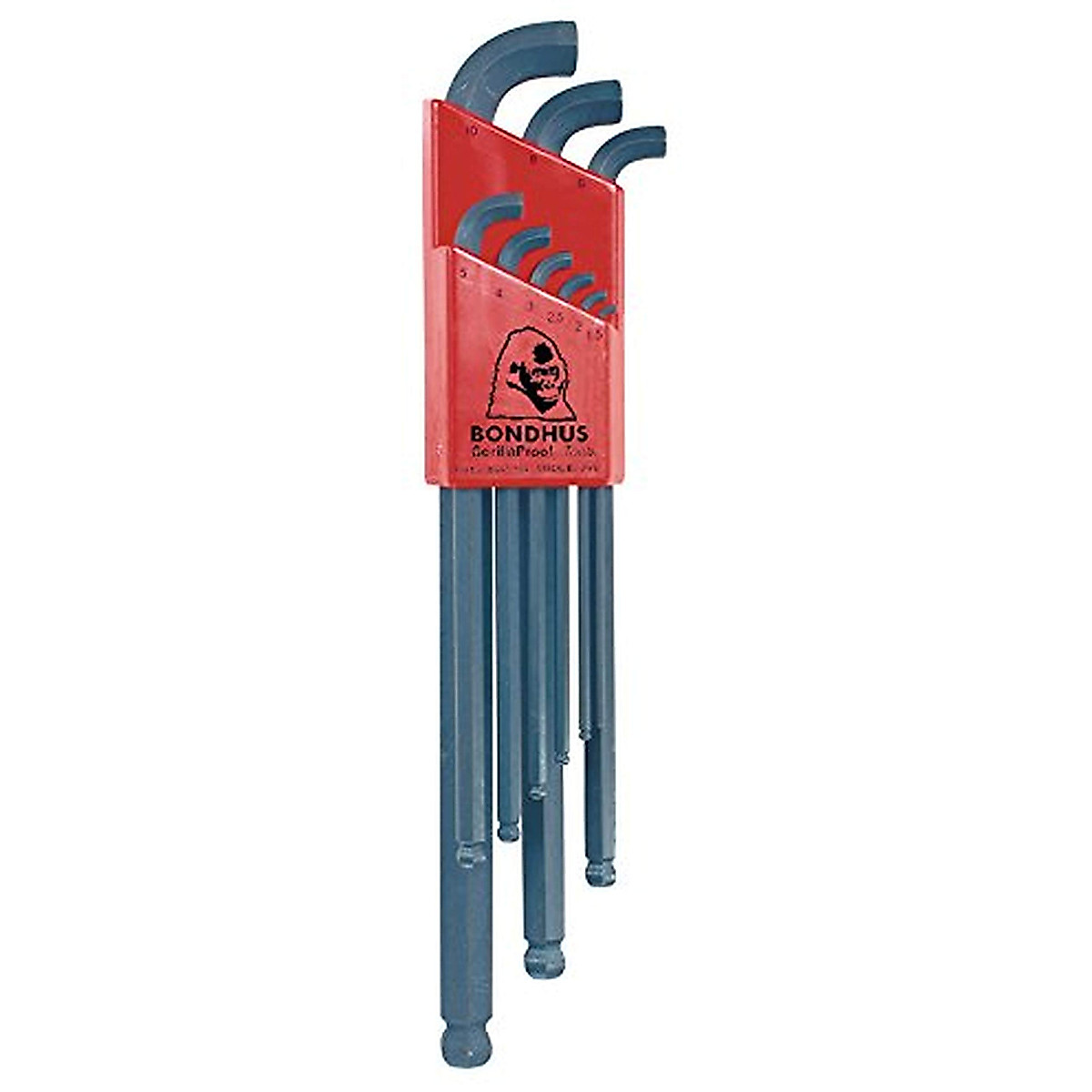 Bondhus 16599 Set of 9 Balldriver Stubby L-wrenches, sizes 1.5-10mm
