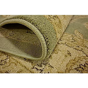 Unique Loom Edinburgh Collection Classic Oriental Traditional French Floral Country Inspired Design Area Rug, 5' 1" x 8' Rectangle, Light Green/Cream