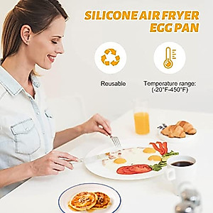 Forsaken Air Fryer Egg Mould Air Fryer Egg Pan 3 Cavity Silicone Poached Egg Moulds for Air Fryer Round Muffin Tray Muffin Moulds Air Fryer Muffin Pan Non Stick Easy to Clean Multifunctional