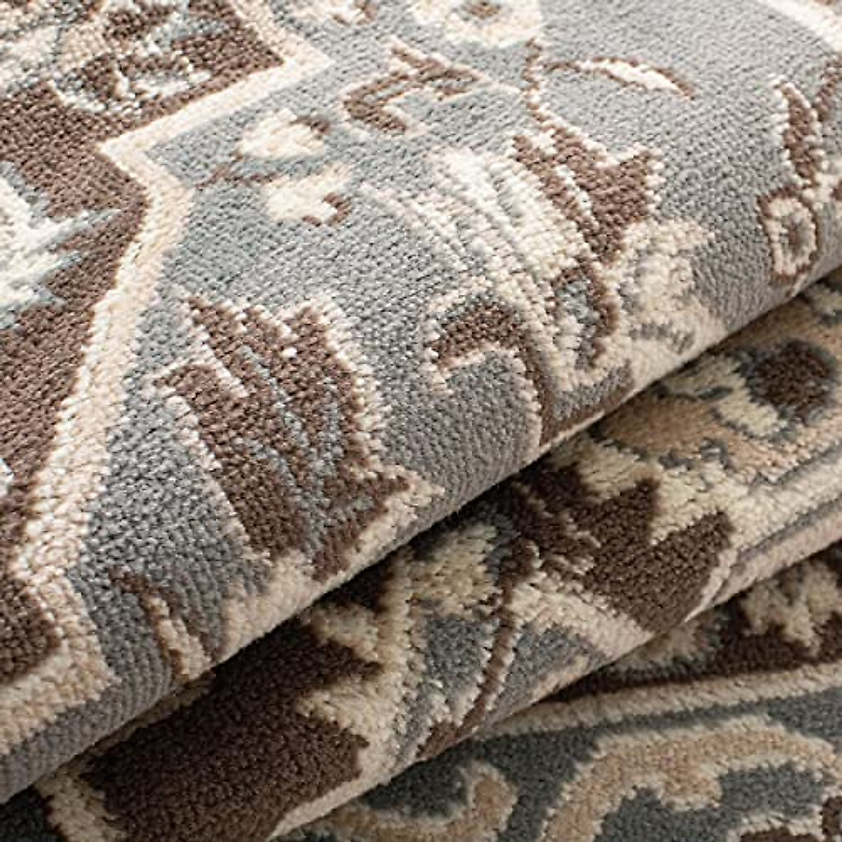 Superior Elegant Glendale Collection Area Rug, 8mm Pile Height with Jute Backing, Traditional Oriental Rug Design, Anti-Static, Water-Repellent Rugs - Grey, 8' x 10' Rug