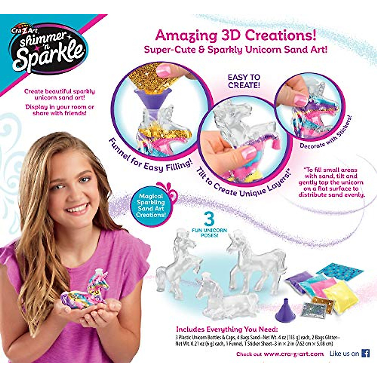 Shimmer ’n Sparkle Sparkling Unicorn Sand Art Kit for Kids for Ages 6 and Up