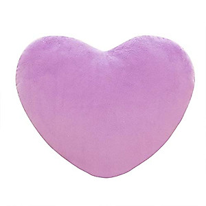 Cute Plush Pillow Fluffy Heart Throw Pillow, Valentines Day Decor Heart Shape Cushion Toy Throw Pillows Gift for Friends/Children/Girls (Purple)