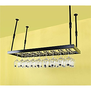 Wine Racks Metal Wine Glass Rack,Glassware Rack Wine Rack,Glassware Wine Rack、Shelf Wine Glass Holder,Wine Glass Rack, Champagne Glass Rack、 (Color : Black, Size : 50 * 35cm)