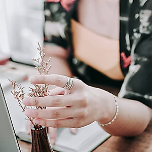 AeraVida Wide Five Band Coil Wrap .925 Sterling Silver Ring | Adjustable Coil Wire Wrap Silver Ring | Sterling Silver Band Ring | 925 Sterling Silver Adjustable Ring | Sterling Silver Rings Sizes (12)