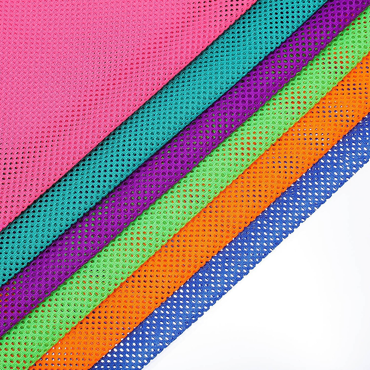 Frienda 6 Pieces Mesh Stuff Sack, 12 x 18 Inch Durable Nylon Mesh Drawstring Laundry Bag for Rinsing Beach Toys, Seashell Collecting, Mesh Bags and Travel (Multicolor)