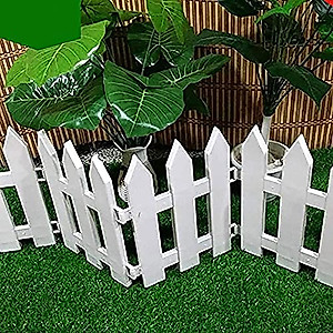 4Pcs Christmas Tree Fences White Plastic Picket Fence Wedding Party Decoration Miniature Home Garden Border Grass Lawn Edge Fence(4Pcs-Length 100CM)