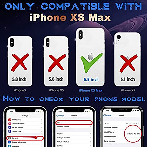 Coralogo for iPhone Xs Max Case Astronaut Cute for Women Girls Girly Unique Black Phone Cases with Astronaut Hidden Stand Kickstand 6D Design Cover for iPhone XsMax 6.5 inch