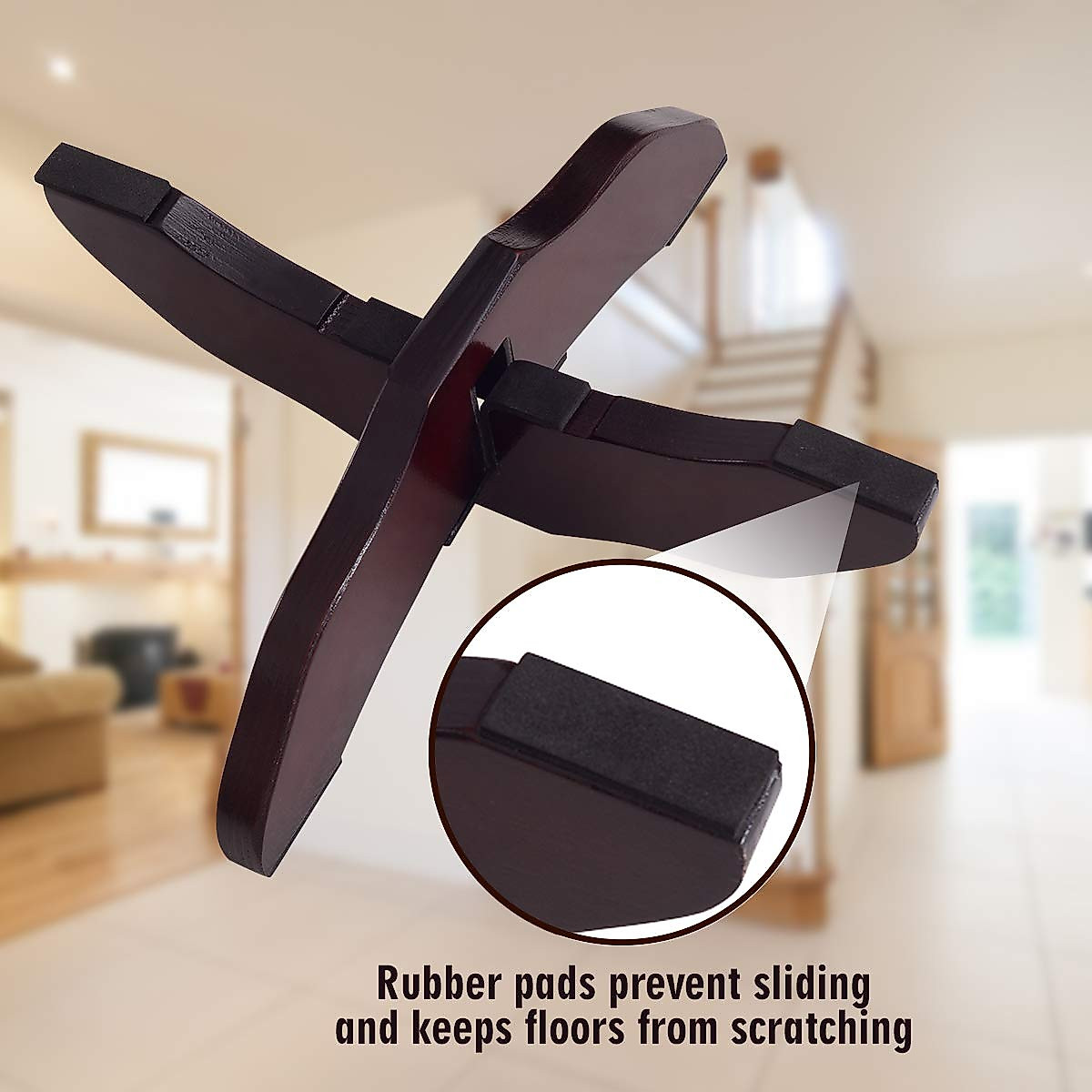 Giantex 2 PCS Support Feet for Configurable Wood Dog Gate, Stable Free Standing Dog Panel with Foot Pads, Safety Fence Feet